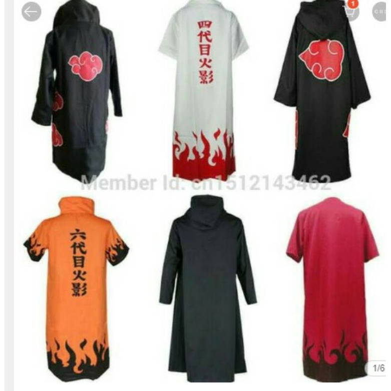 Jual Jubah Akatsuki Anime Naruto Cosplay Sasuke Yondaime Real Picture ...