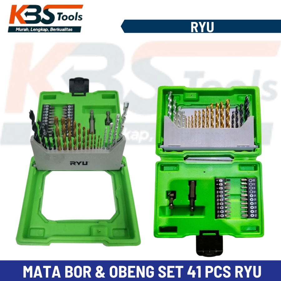 Jual Mata Bor dan Obeng Set RYU 41 PCS - Mata Bor Kayu Besi Beton Set ...