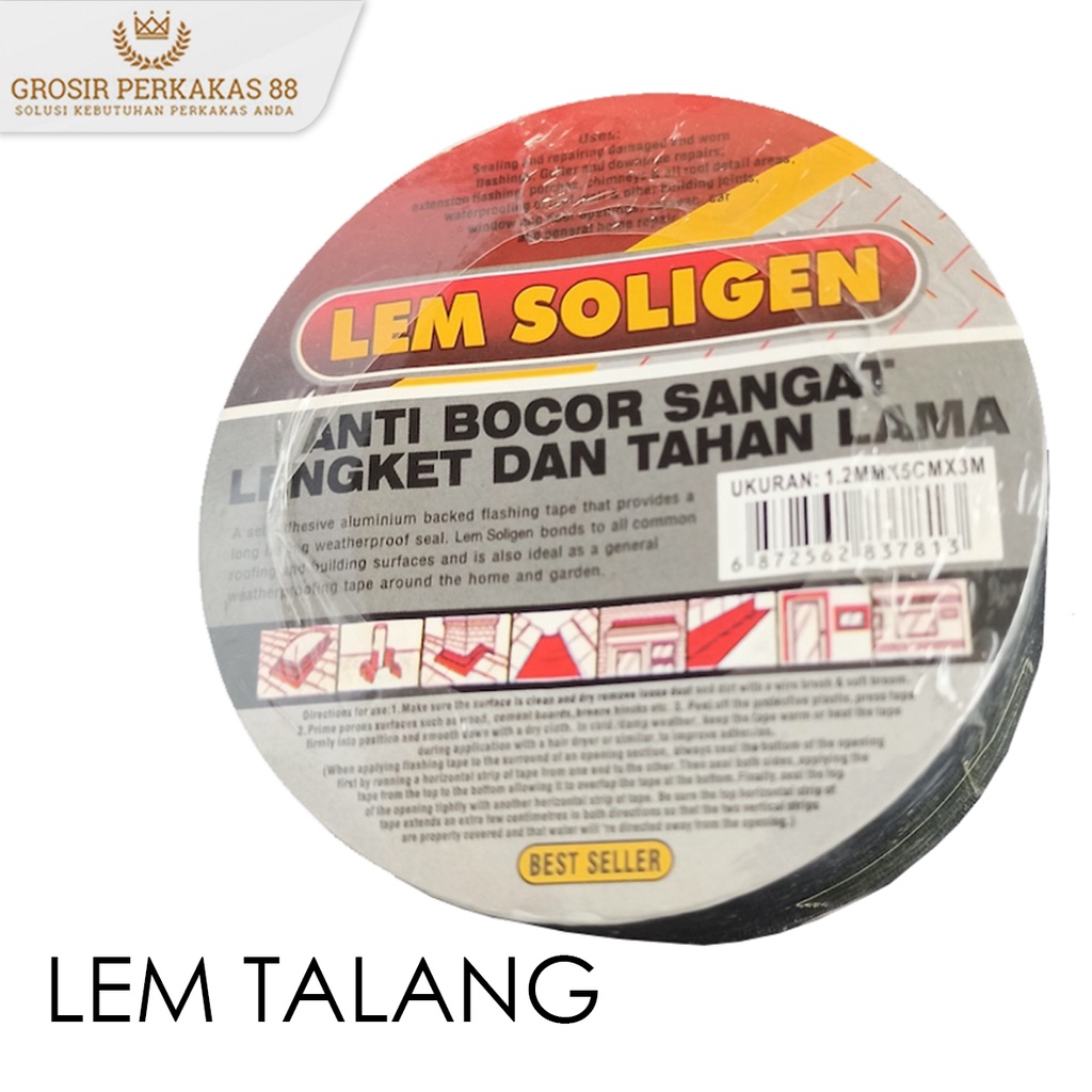 Jual Soligen Isolasi Anti Bocor Lakban Waterproof Lem Alumunium Foil ...