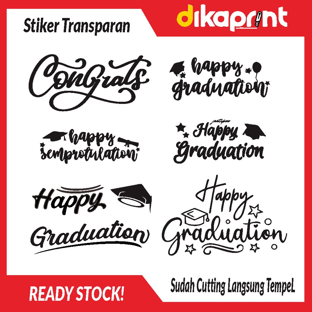 Jual STIKER TRANSPARAN HAPPY GRADUATION BALON PVC / BLOOM BALON / BALON ...