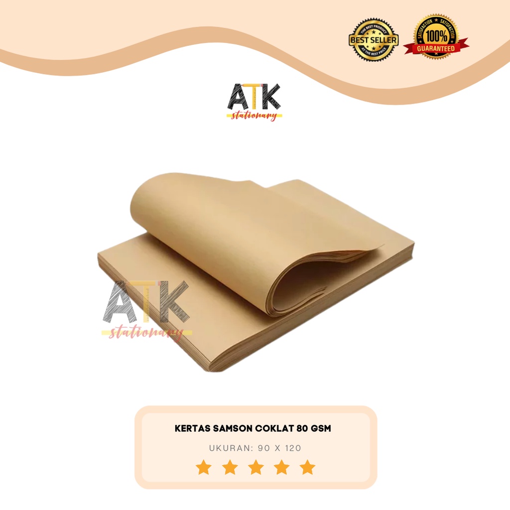 Jual Kertas Samson Coklat Kraft Craft 80 gram 90 x 120 cm Bungkus ...