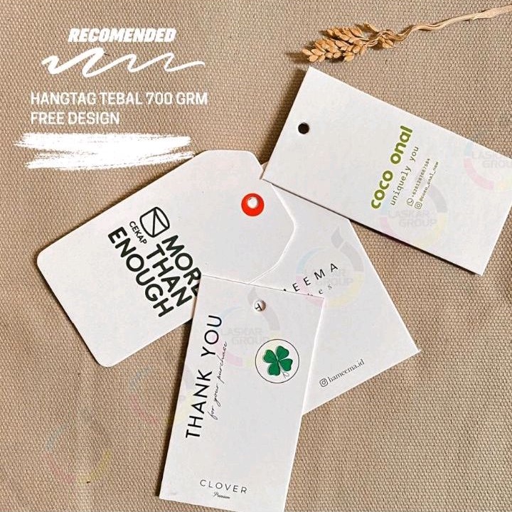 Jual hangtag tebal 700 gsm, free desain/hag tag custom / Laskar Label ...