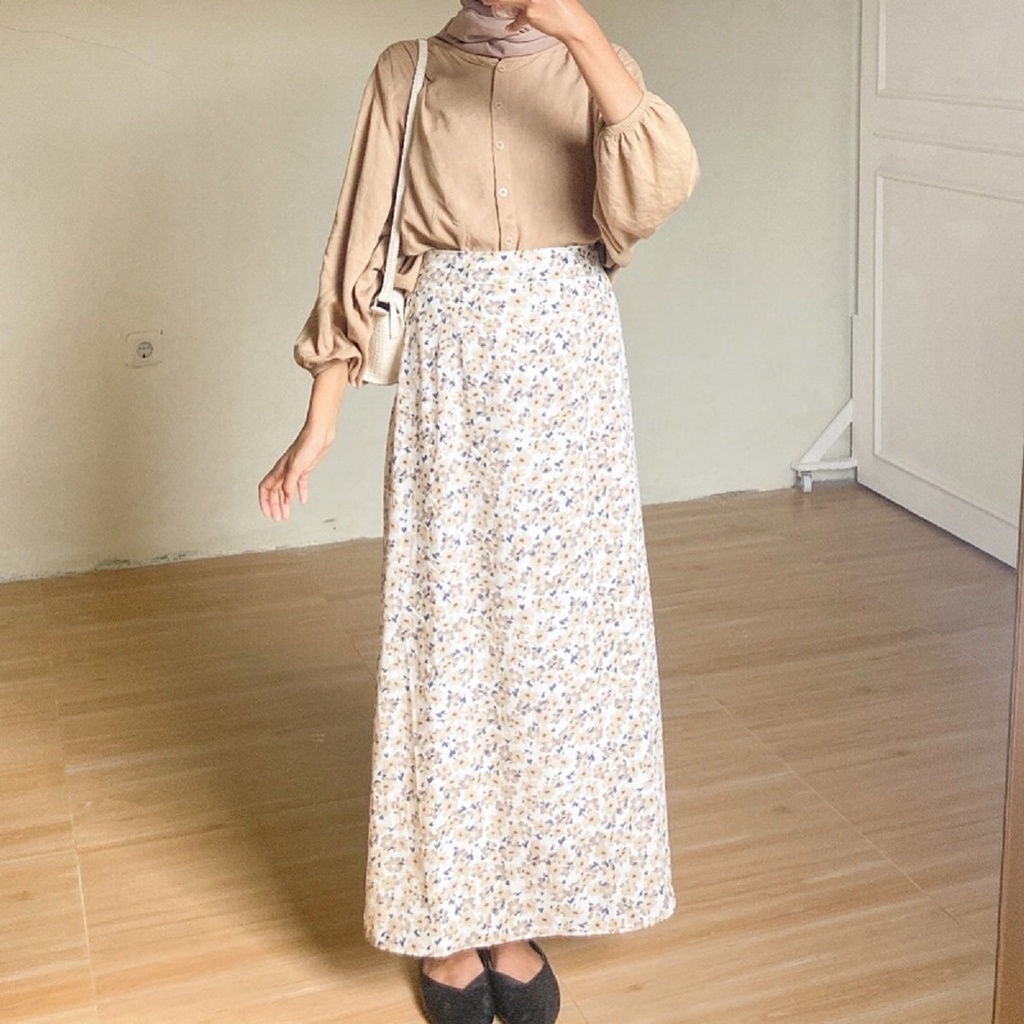 Jual ROK MOTIF BUNGA / ROK DAILY KOREAN STYLE / LILY FLORAL VINTAGE ...