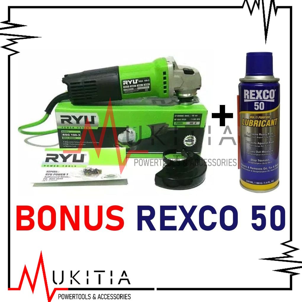 Jual Mesin Gerinda Tangan Tekiro Ryu 4" Disc Angle Grinder Gerinda Ryu Gurinda RYU RSG 100-3 ...