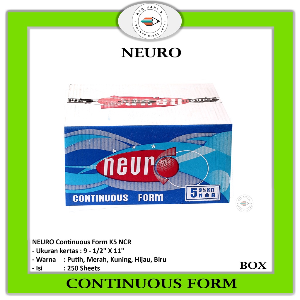Jual NEURO - Continous Form 91/2 x 11 5 Ply ( K5 Neuro ) NCR / Kertas ...