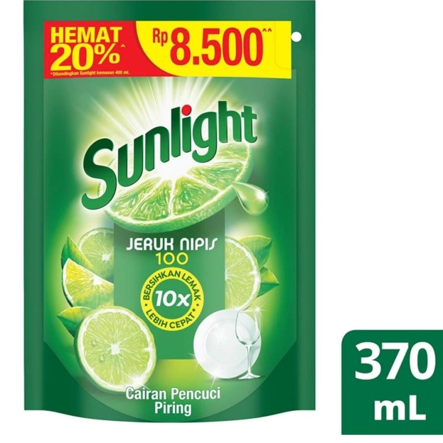 Jual Sunlight Lime sabun cuci piring 90ml/210ml/370 ml New Pouch - sunlight 2000 90ML / sunlight ...