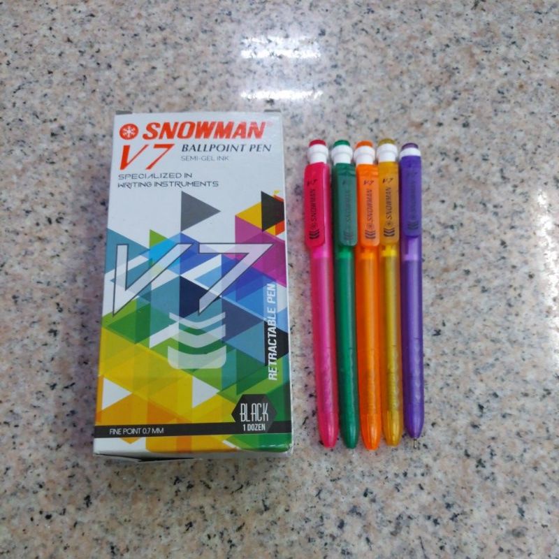 Jual Pulpen Snowman V7 0.7mm / Pulpen Cetek V7 Snowman0.7mm | Shopee ...