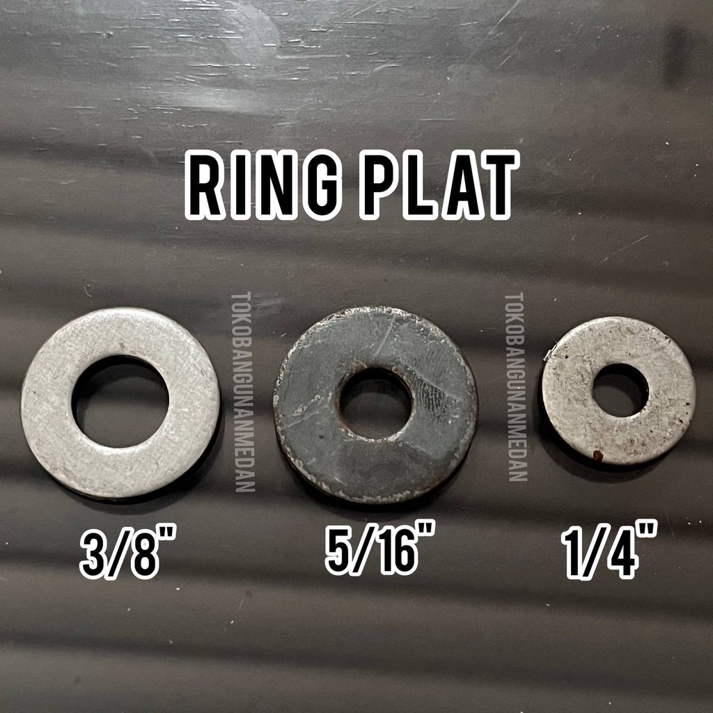 Jual 10 Pcs Ring Plat Tebal 1/4 - 5/16 - 3/8 INCH Baut Mur Drat KASAR ...