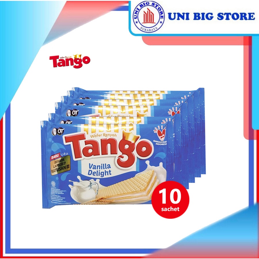 Jual Tango Wafer Vanilla Delight 17 g x 10 Sachet Wafer Susu Vanila ...