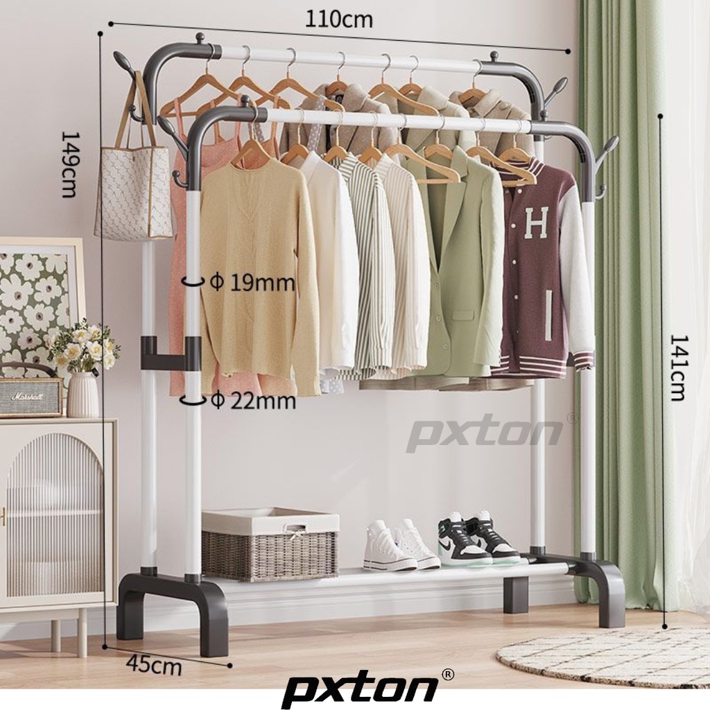 Jual PXTON - Rak Big Double Stand Hanger, Rak Gantungan Baju / stand ...
