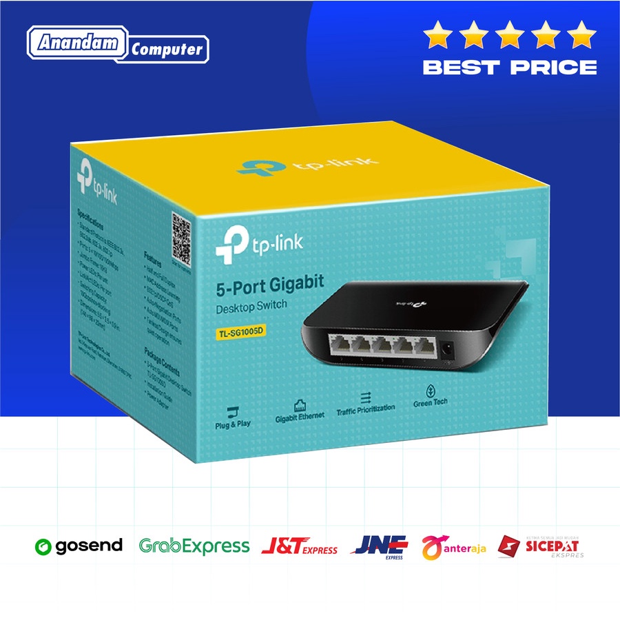 Jual TP-LINK TL-SG1005D TPLink 5 Port Gigabit Desktop Switch Hub | Shopee Indonesia