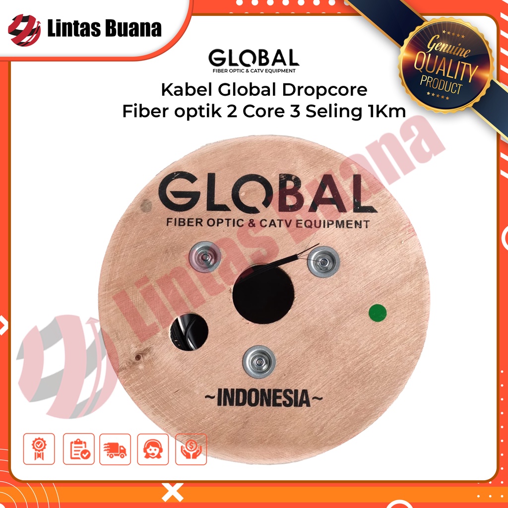 Jual Kabel Global Dropcore Fiber optik 2 Core 3 Seling 1Km 1000M | Shopee Indonesia