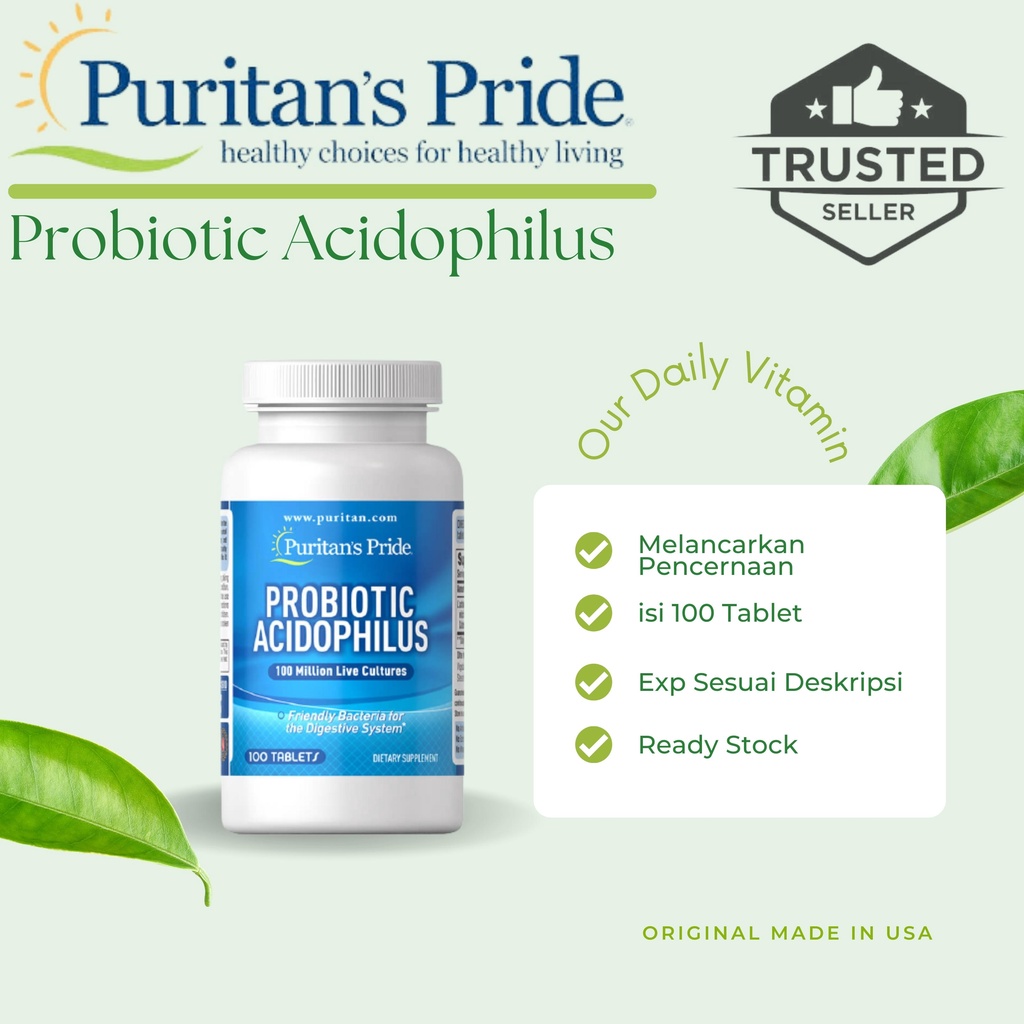 Jual Puritan Pride Probiotic Acidophilus untuk Baik Pencernaan isi 100 ...
