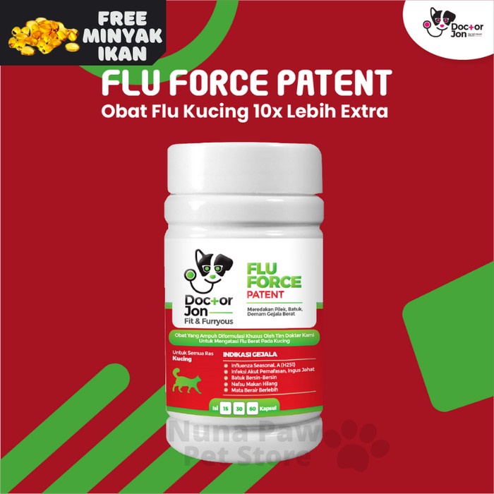 Jual COD VITAMIN DR JON FLU FORCE PATENT Vitamin kucing batuk pilek ...