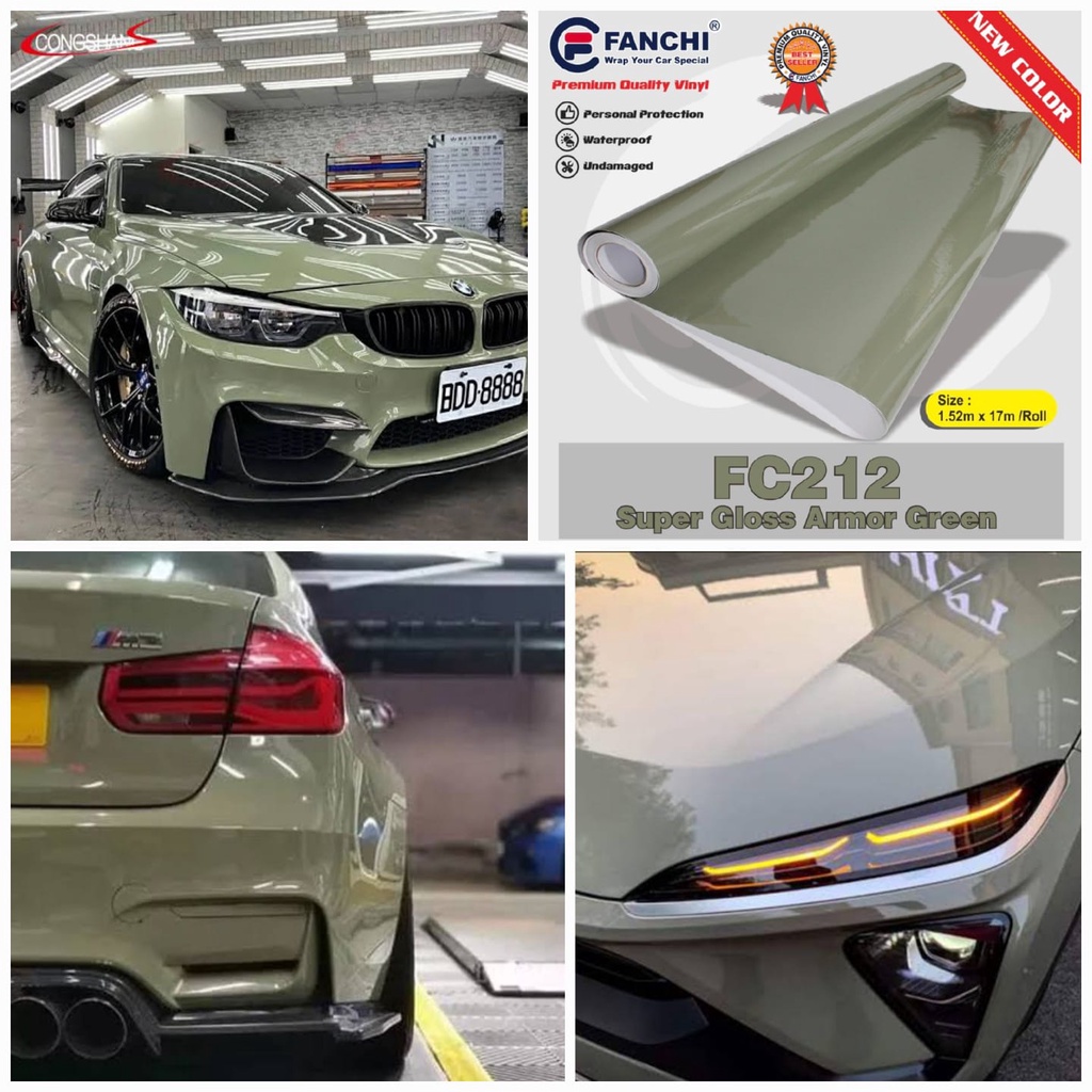 Jual Sticker Premium FC-212 Super Gloss Armor Green | Shopee Indonesia