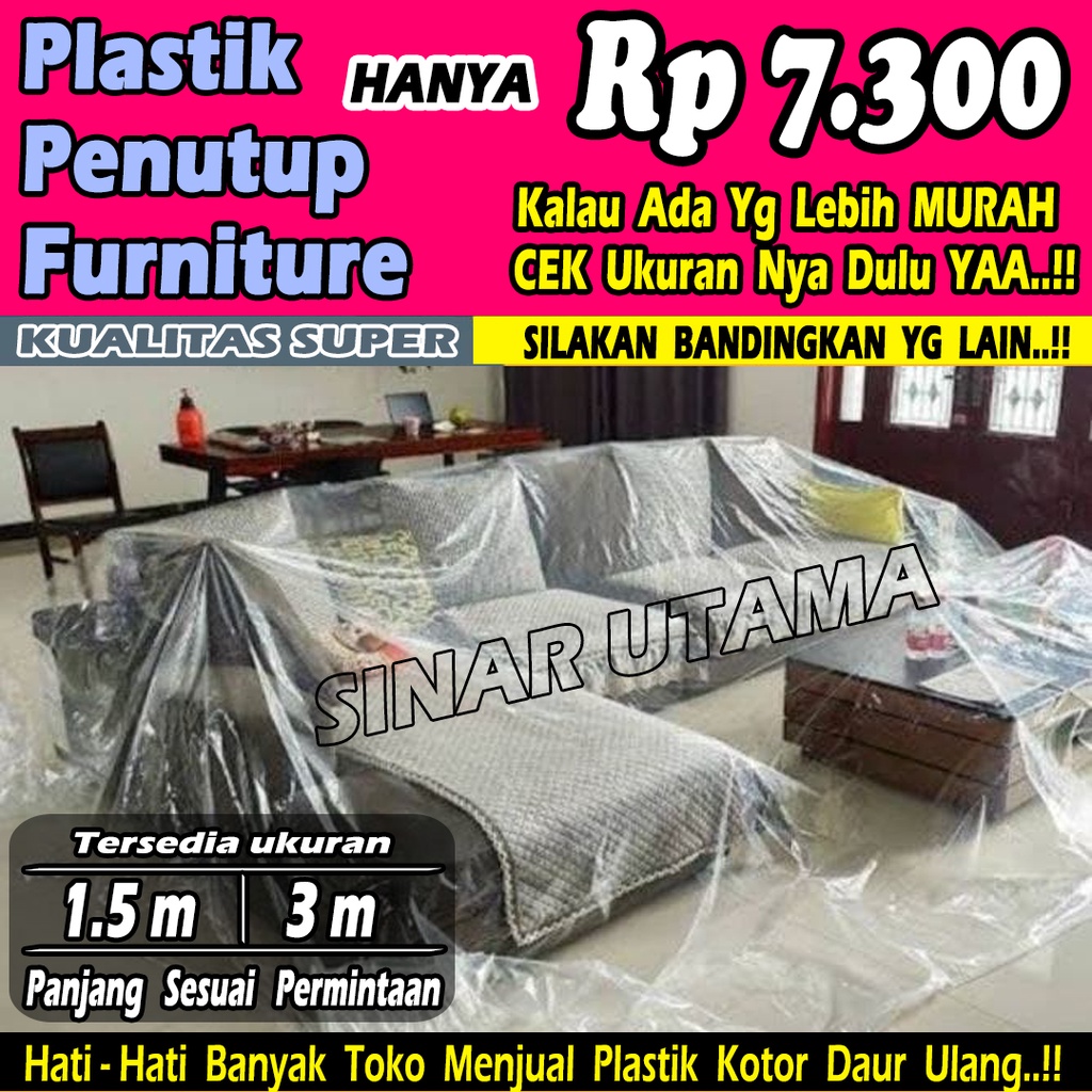 Jual Plastik Besar Jumbo Meteran F Serbaguna Penutup Furniture Tutup ...