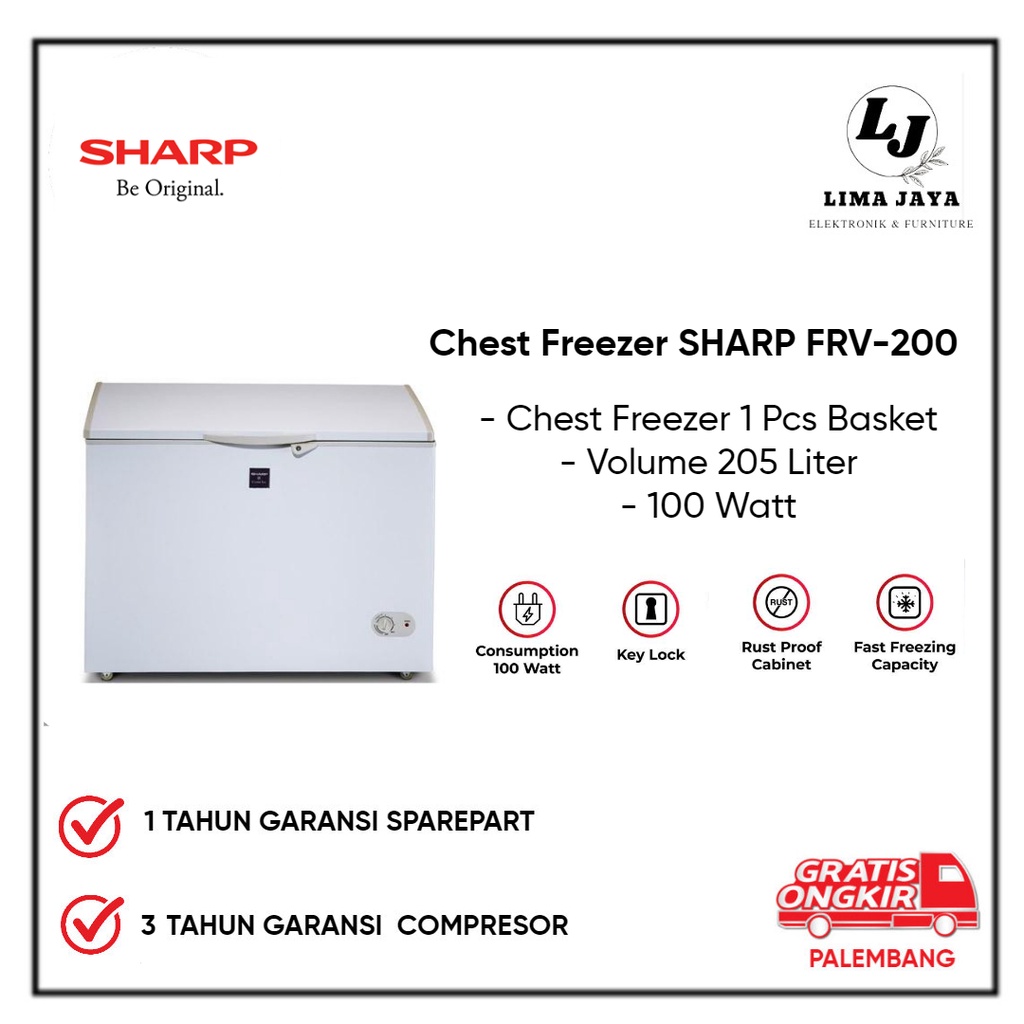Jual Chest Freezer SHARP FRV-200 Freezer Box Lemari Pembeku Sharp ...