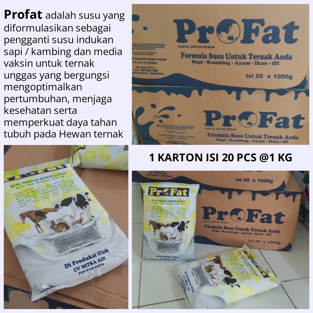 Jual Profat 1 Dus Karton Susu Profat Untuk Penggemukan Hewan Ternak ...