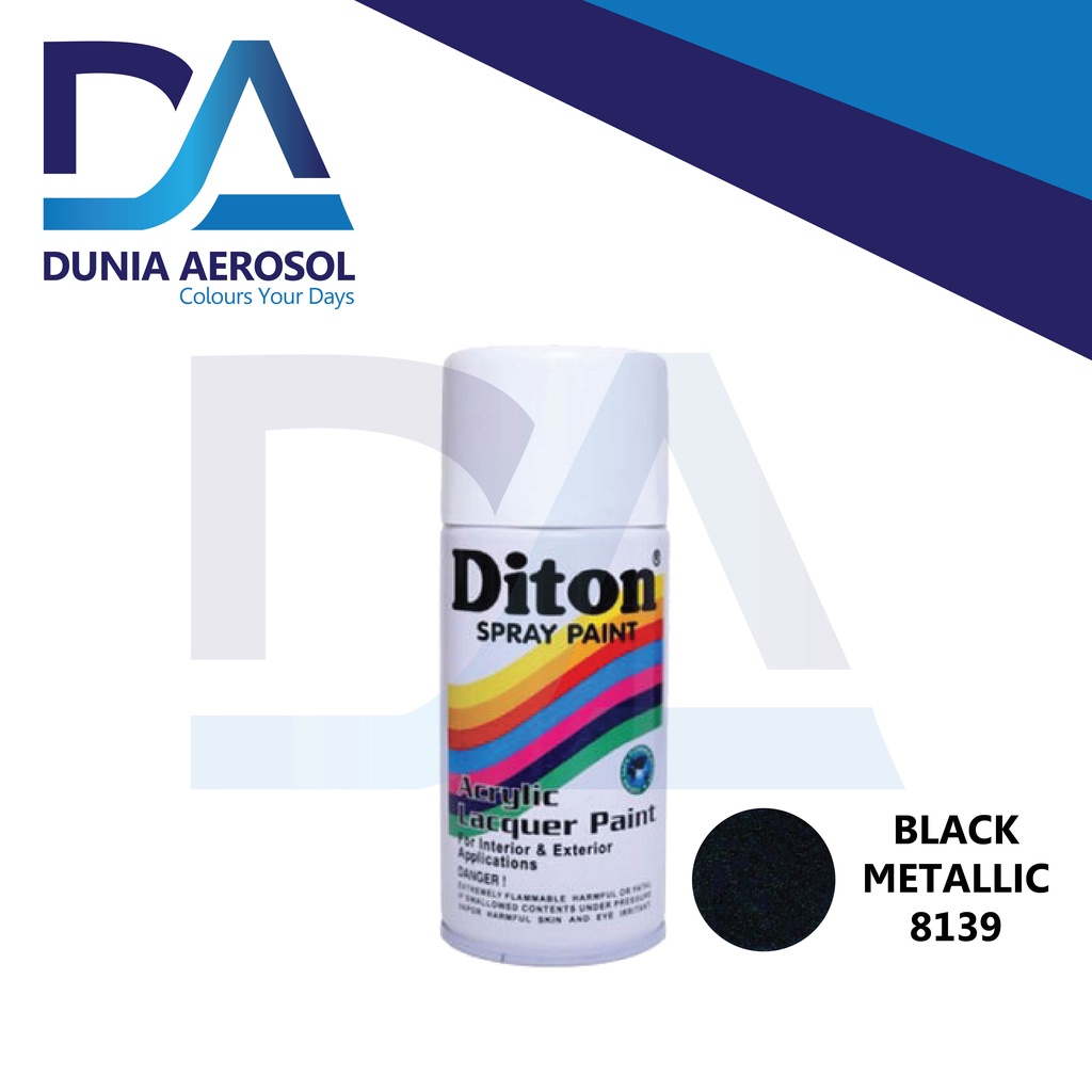 Jual Black Metallic 8139 Diton Pilox Pylox Cat Semprot | Shopee Indonesia