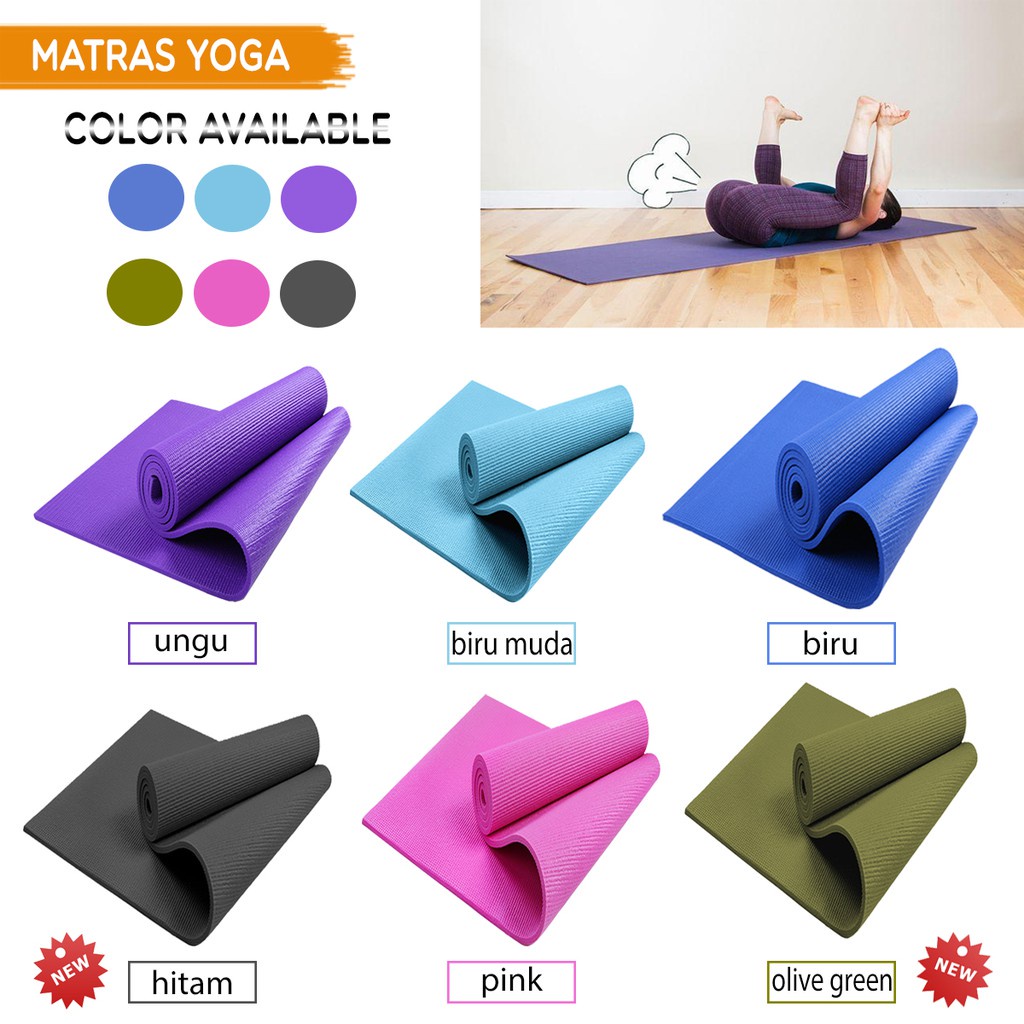 Jual Matras Yoga Matras Senam Tebel Matt Pilates PVC Camping Dewasa ...