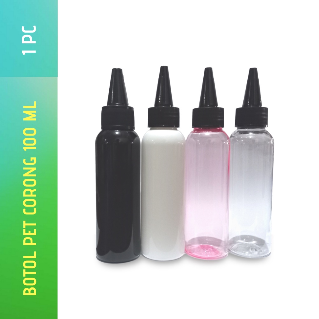 Jual BOTOL PET CORONG 100 ml (Untuk Tinta/Anti Noda) | Shopee Indonesia