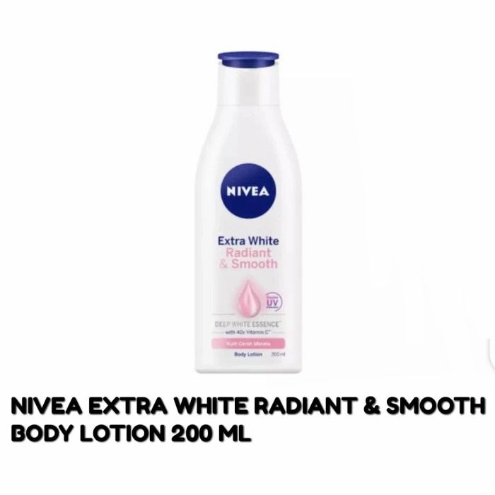 Jual NIVEA Extra White Radiant & Smooth Body Lotion 200 ml | Shopee ...