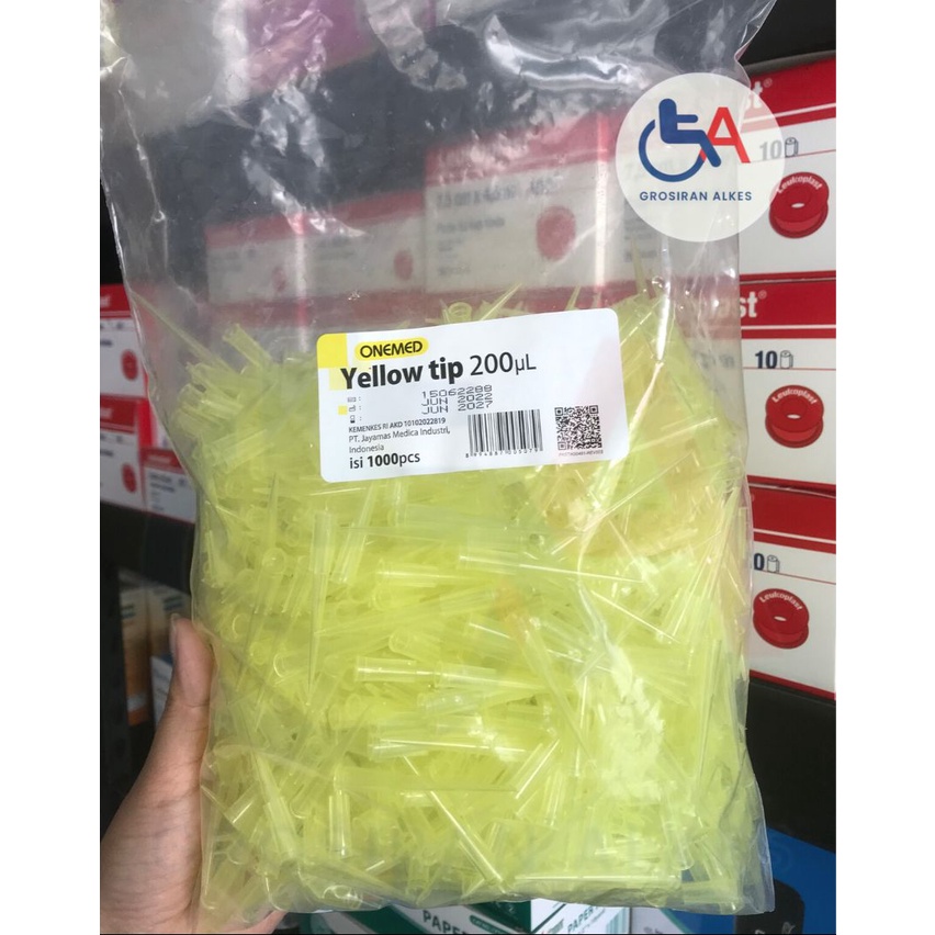Jual yellow tip kuning micropette 200 ul isi 1000pcs-OneMed | Shopee ...