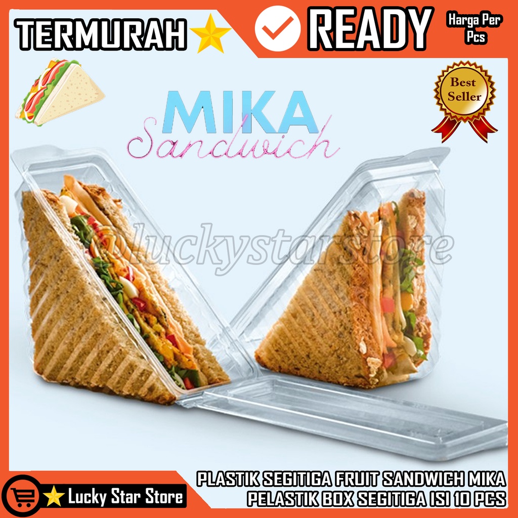 Jual PLASTIK SEGITIGA FRUIT SANDWICH ISI 10 PCS MIKA ROTI SEGITIGA MIKA ...