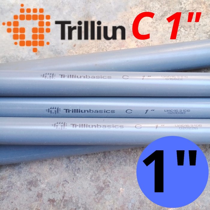 Jual @@@@] Pipa PVC C 1" TRILLIUN Pipa C 1" ABU TRILIUN per 1 meter ...