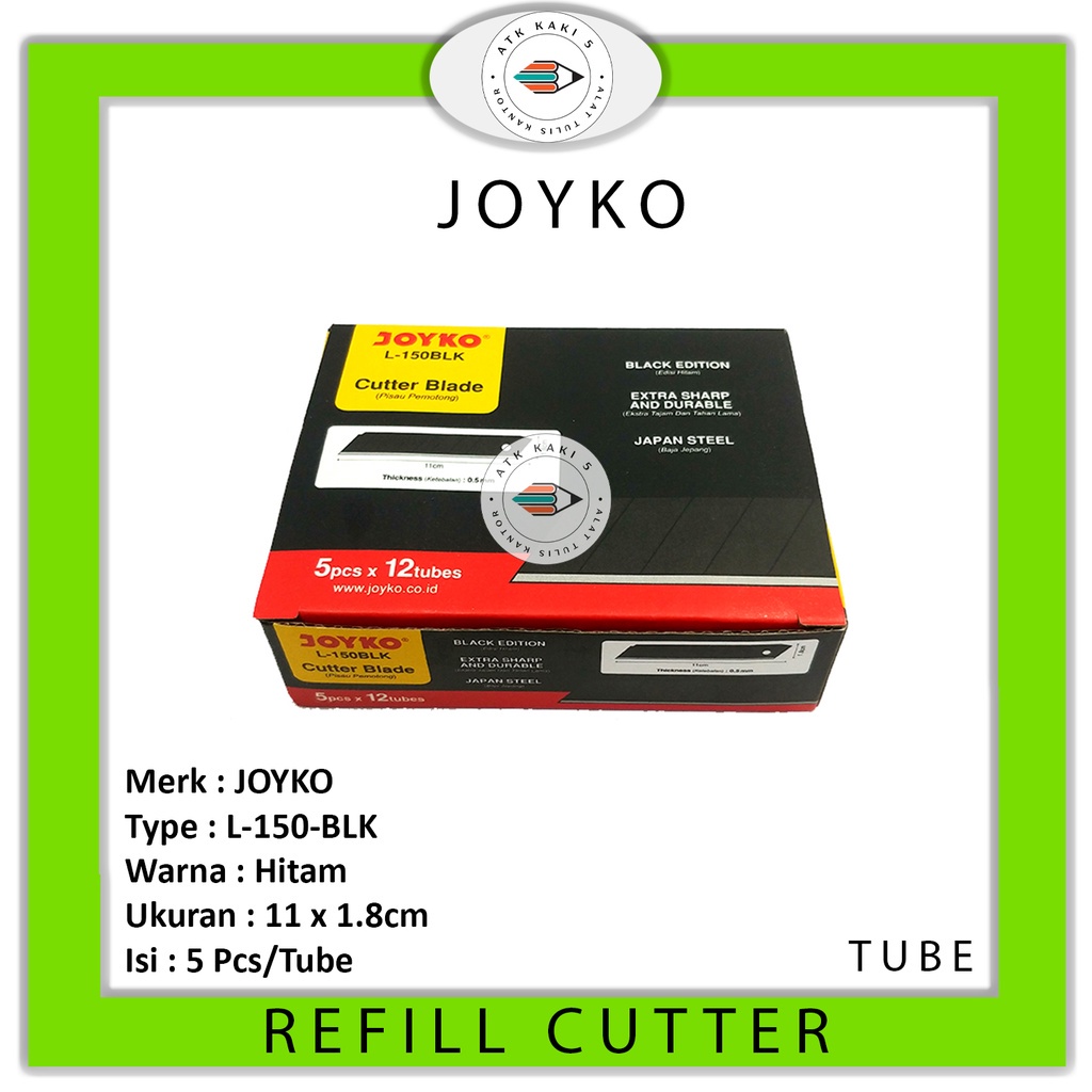 Jual JOYKO - Cutter Blade Isi Cutter L-150 Black - Tube | Shopee Indonesia