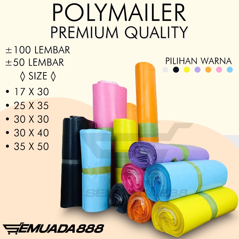 Jual Plastik Polymailer Warna Semi Glossy 20 x 30 / Plastik Packing ...