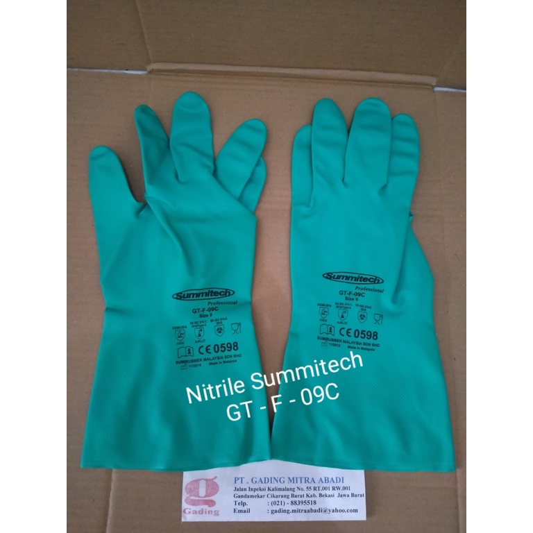 Jual SARUNG TANGAN KARET NITRILE merk SUMMITECH type GT - F - 09C ...