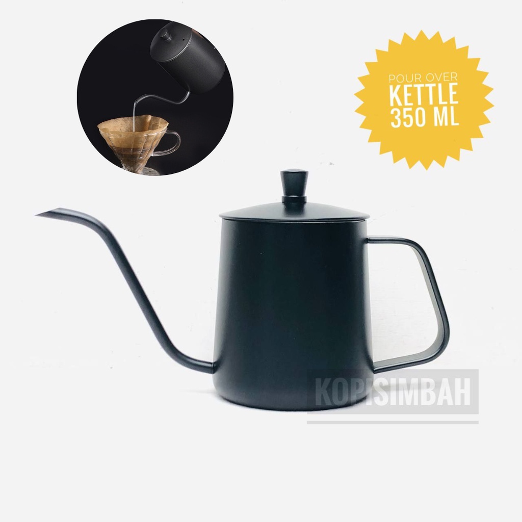 Jual Kettle Leher Angsa 350 ml Stainless Teflon Teko Kopi Goose Neck ...
