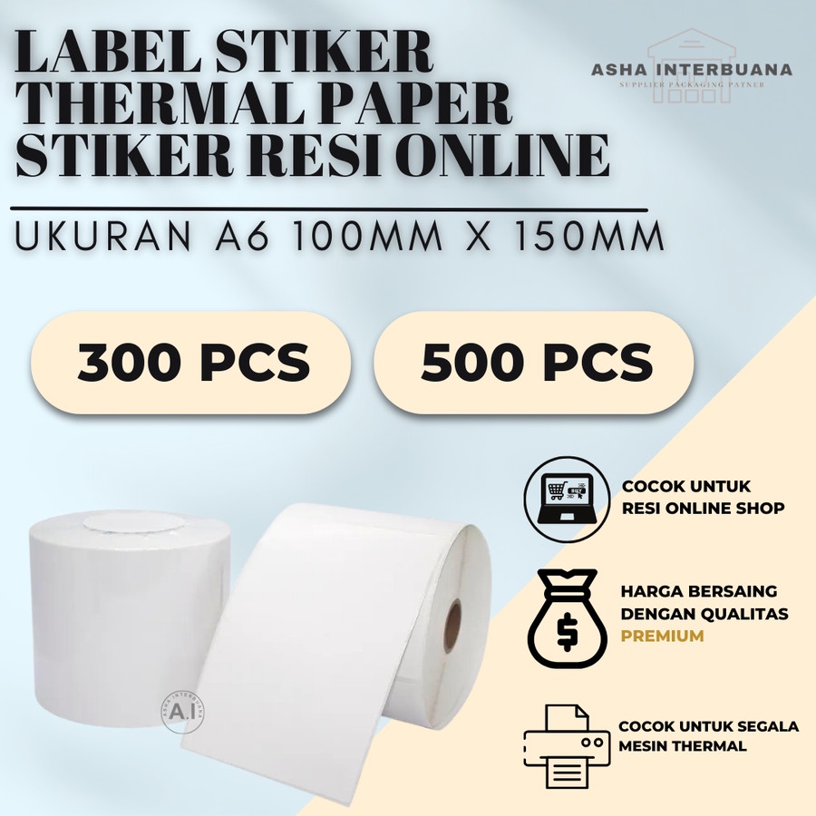 Jual Kertas Thermal Kertas Label Resi Barcode Stiker Label Online A6 ...