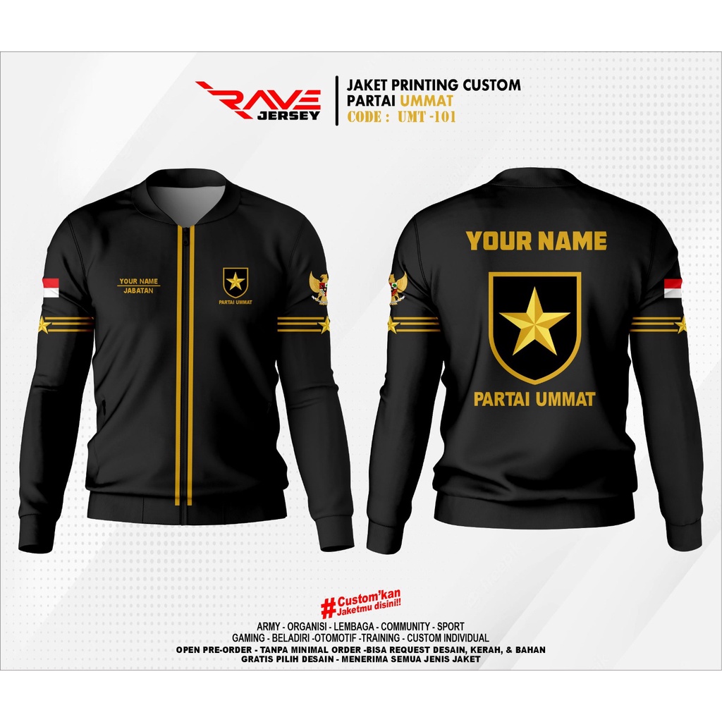 Jual JAKET PARTAI UMMAT FULL PRINTING SUBLIMATION CUSTOM (DESAIN SUKA ...