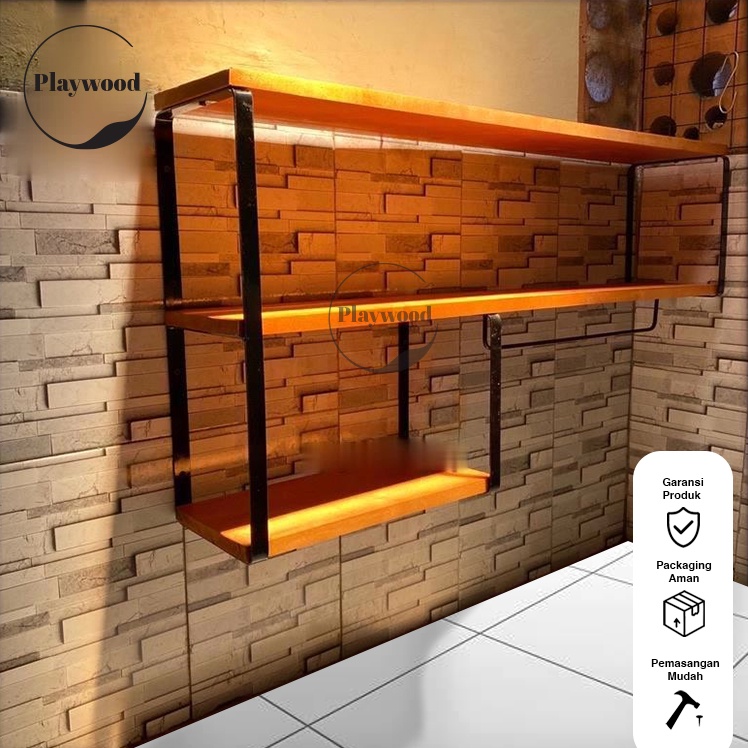 Jual KITCHEN SET rak dinding bumbu dapur / rak dinding dapur 3 ambalan ...