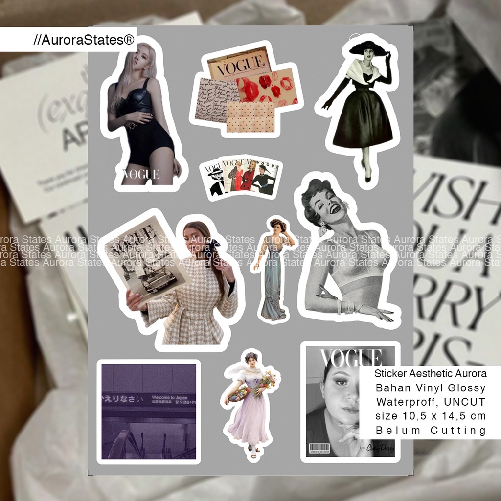 Jual Stiker Aesthetic Vogue Sticker Vintage Vogue Uncut Custom Sticker ...