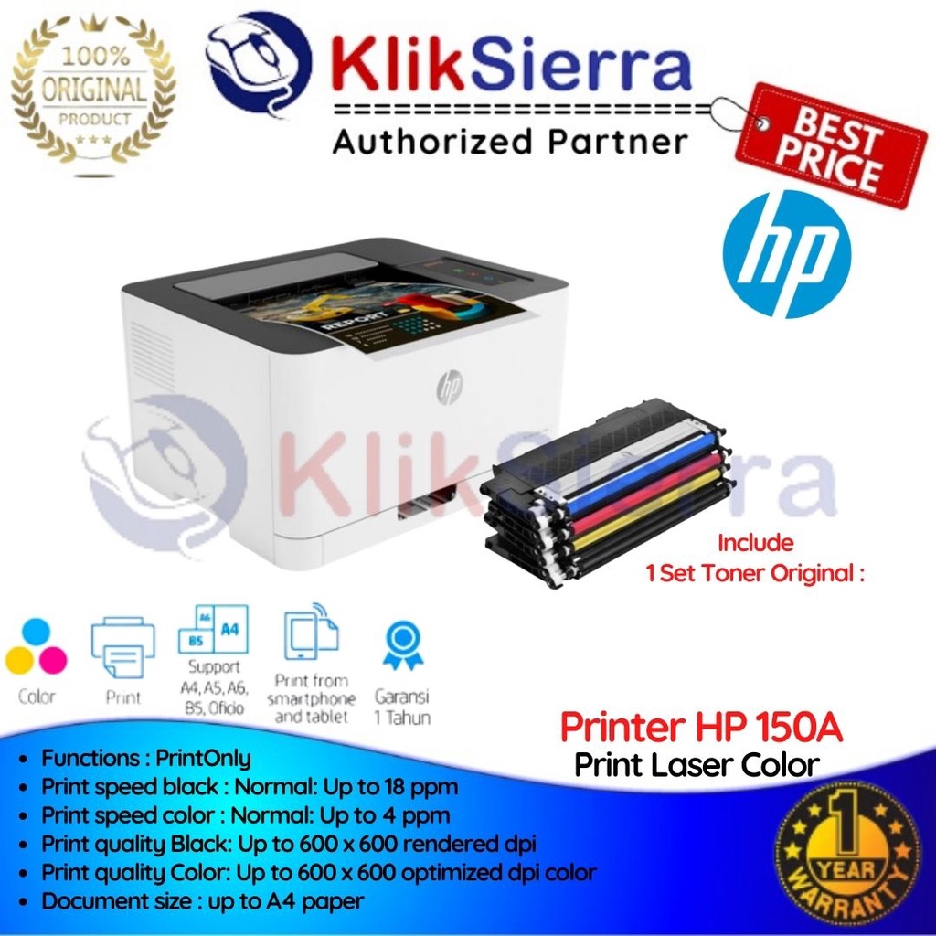 Jual HP 150A Printer Laser Color HP150A - Laserjet 4ZB94A - Garansi ...