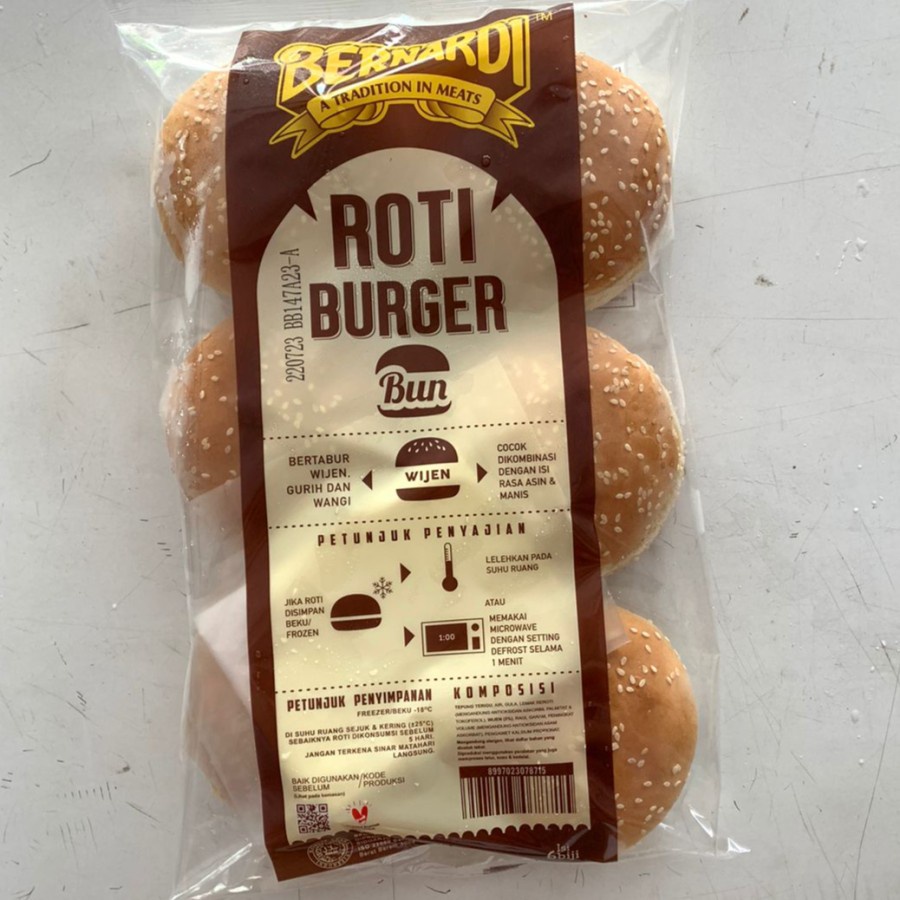 Jual Bernardi Roti Bun Burger Wijen dan Burger Hitam Wijen (6bj) 300 Gr ...