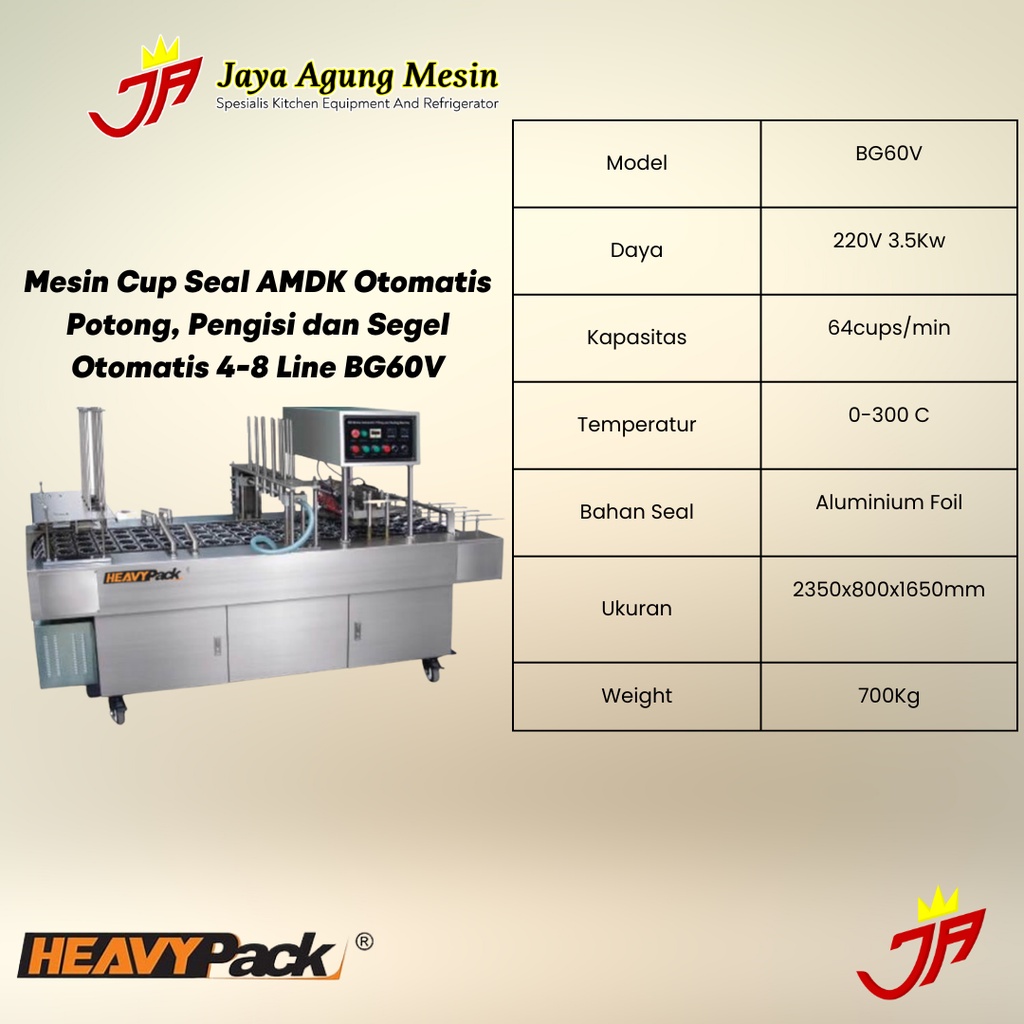 Jual Heavy Pack Mesin Cup Seal AMDK Otomatis Potong, Pengisi dan Segel ...