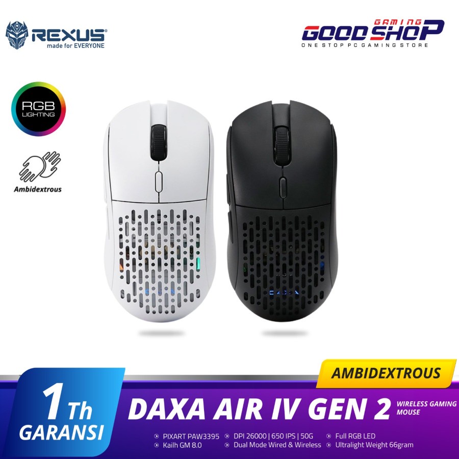 Jual Rexus Daxa Air 4 / Daxa AIr IV Gen 2 - Gaming Mouse | Shopee Indonesia