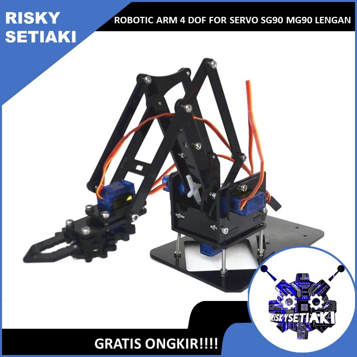 Jual ROBOTIC ARM 4 DOF FOR SERVO SG90 MG90 LENGAN ROBOT | Shopee Indonesia