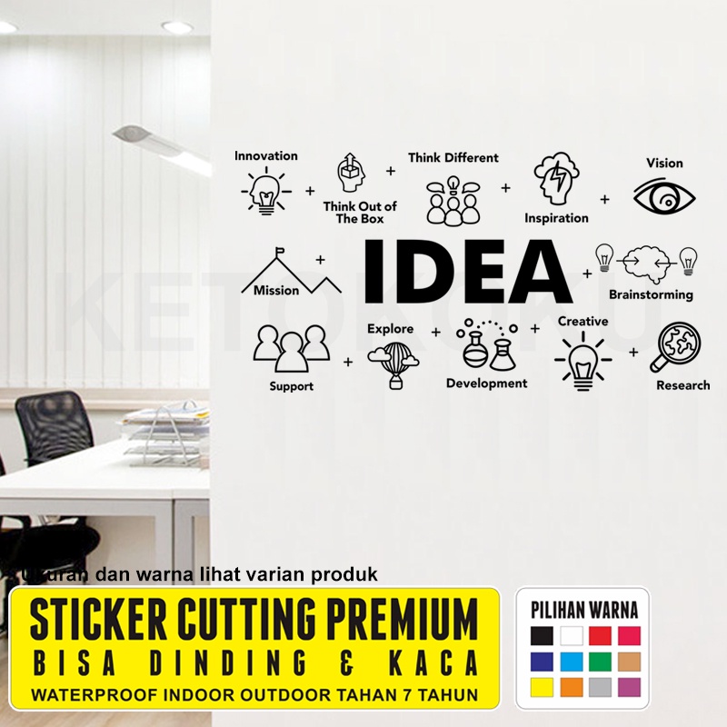 Jual Sticker Ide Kreatif untuk Dinding dan Kaca Kantor Motivasi Kerja ...