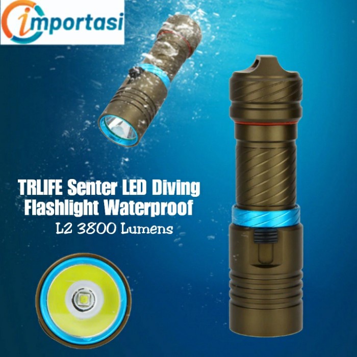 Jual SENTER LED DIVING UNDERWATER L2 3800 LUMEN WATERPROOF SCUBA SELAM ...