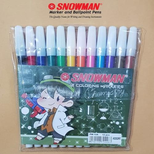 Jual Spidol Snowman 12 warna Spidol Kecil Set | Shopee Indonesia