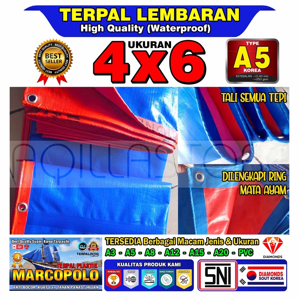 Jual Terpal 6x4 Type A5 SNI Berkualitas, Terpaulin Terpal plastik ...