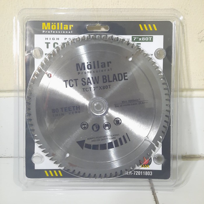Jual MOLLAR CIRCULAR SAW BLADE 7 INCH 80 T (THIN KERF & ANTI-KICKBACK ...
