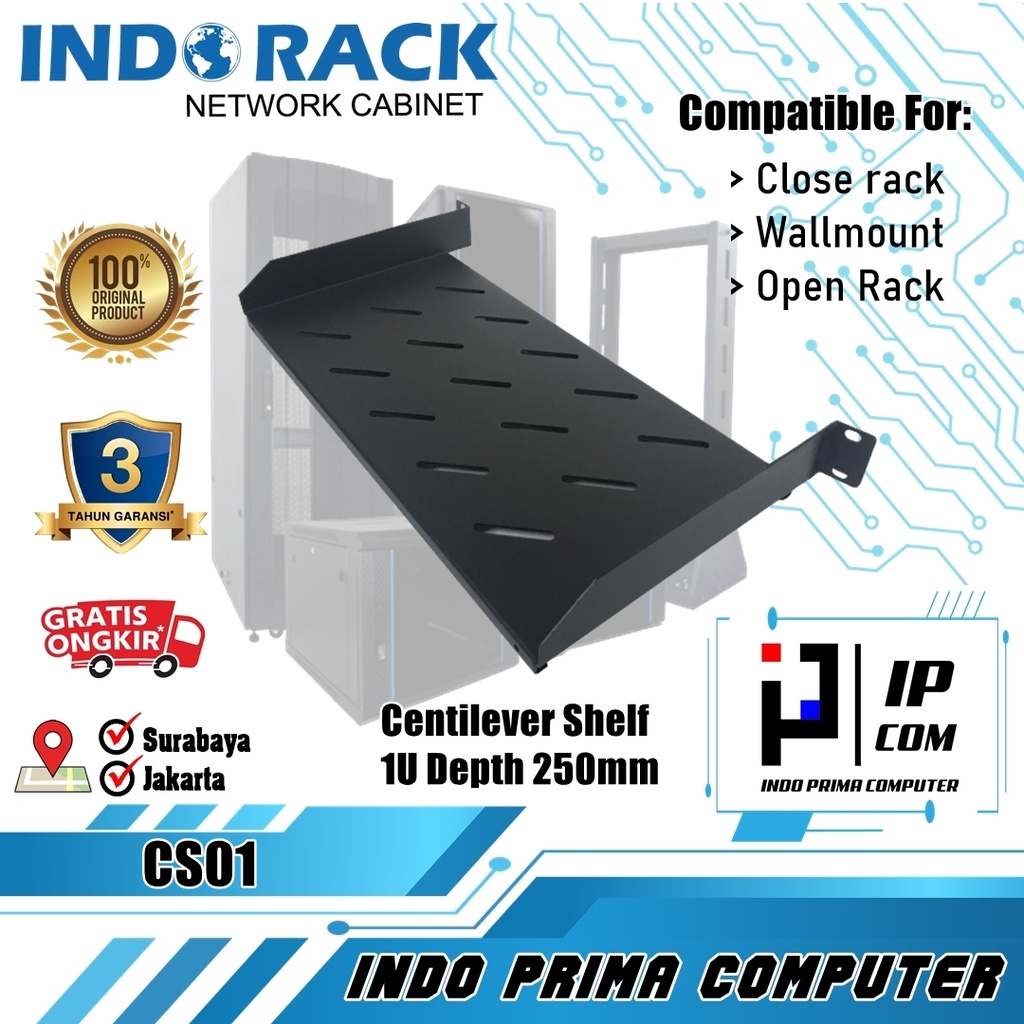 Jual rack server centilever shelf 1U 250mm tatakan rack server | Shopee ...