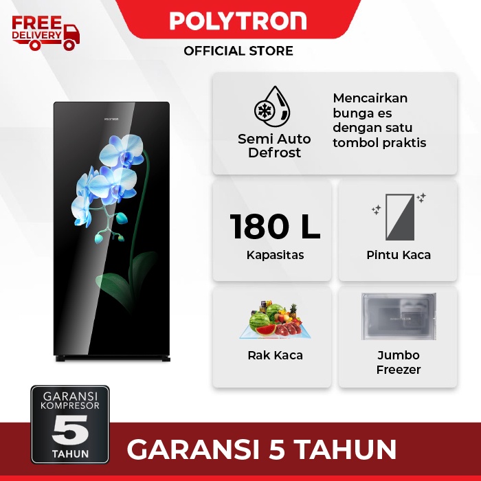 Jual Kulkas POLYTRON Belleza 1 pintu 180 liter PRA 18MOB | Shopee Indonesia