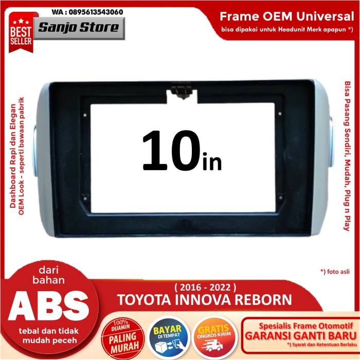 Jual Frame PNP Head Unit Android 10 inch Toyota Innova Reborn Semua ...